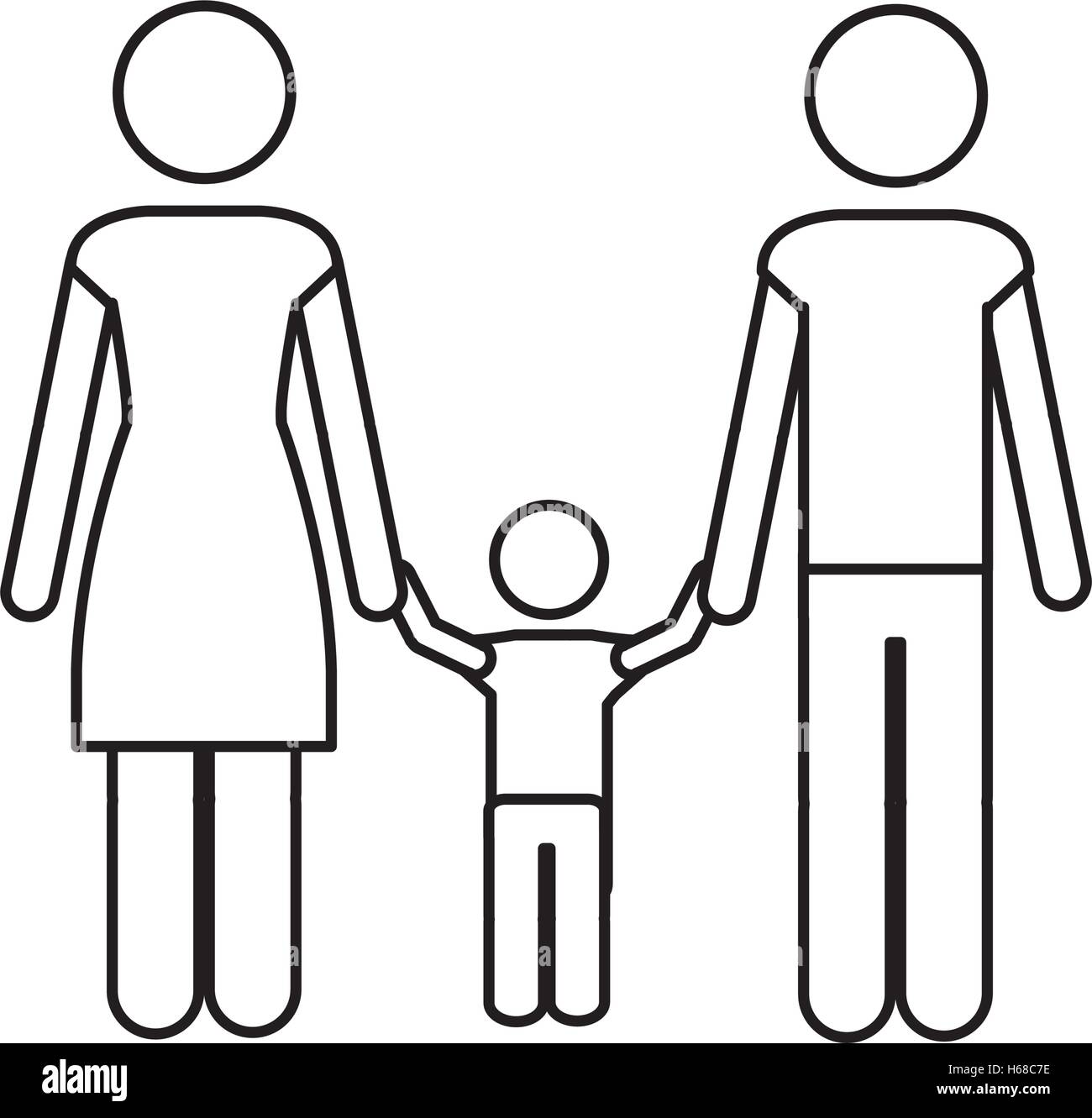 conventional family pictogram icon image Stock Vector Image & Art - Alamy