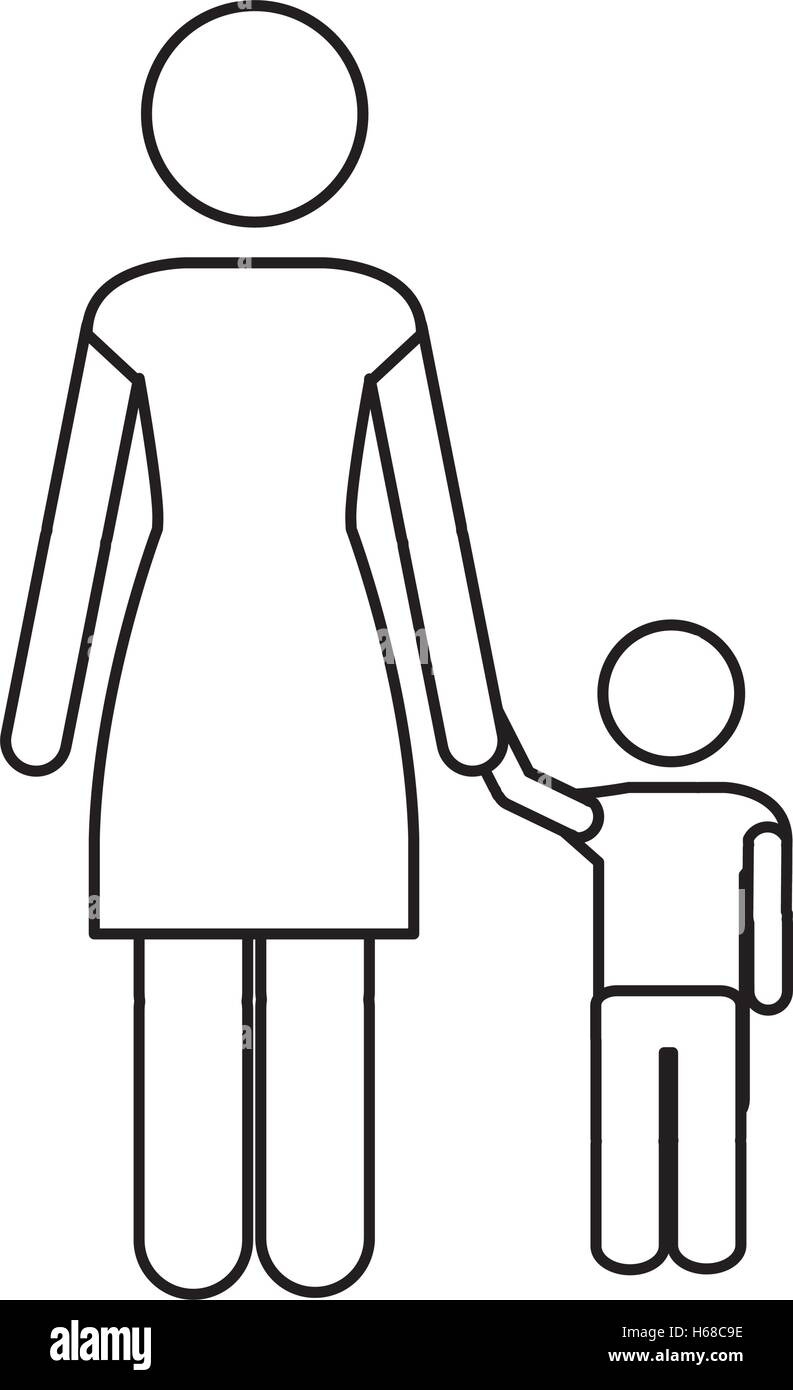 mother and child pictogram icon image Stock Vector Image & Art - Alamy