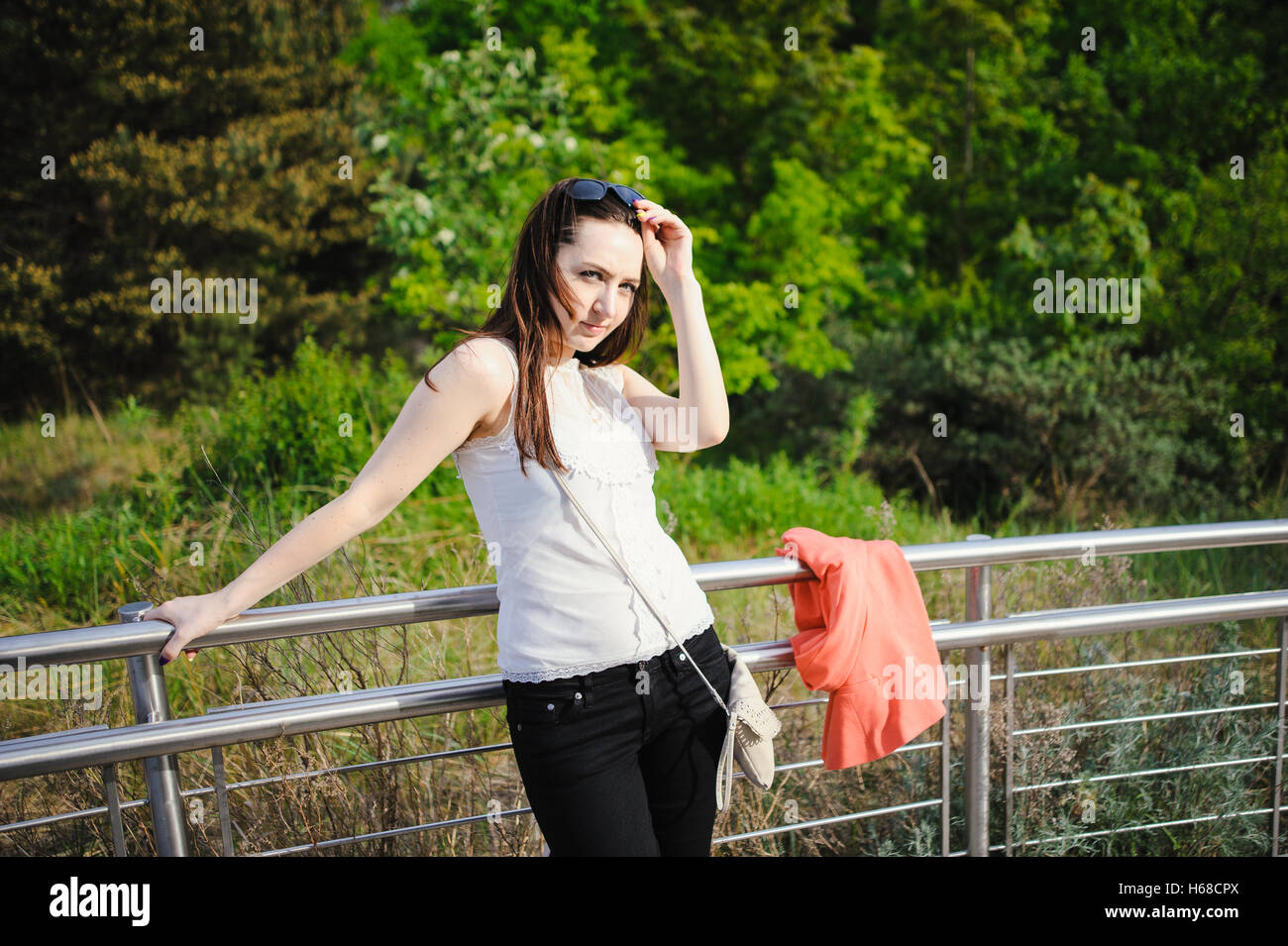 beautiful portrait of a carefree friendly approachable girl with a ...