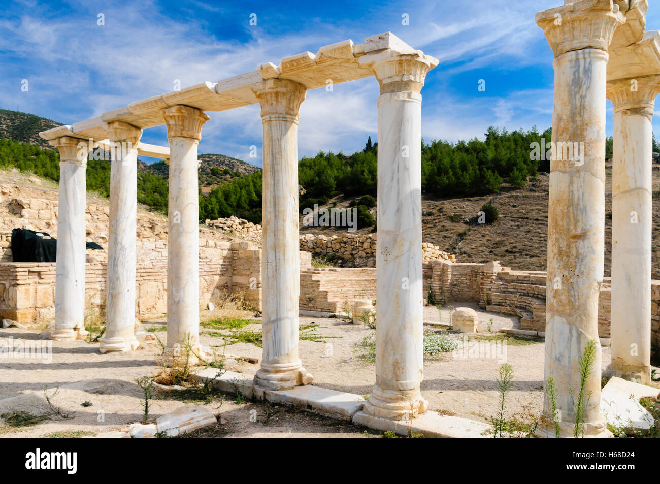 Roman columns at Hieropolis, Pamakkule, Turkey Stock Photo - Alamy