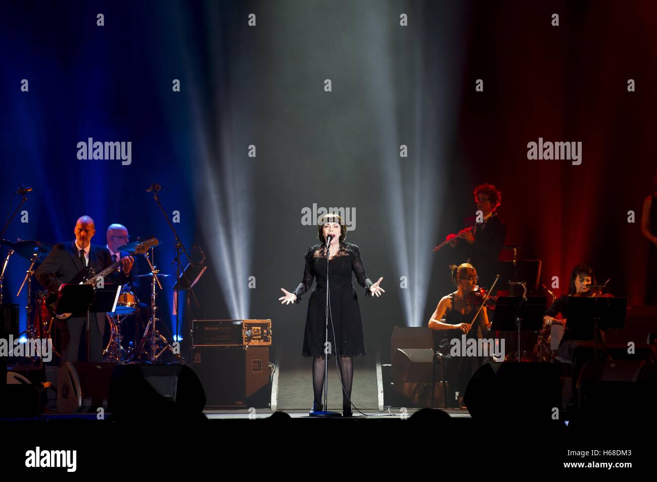 Mieille Mathieu performs during her tour on October 22, 2016 in Gdynia ...