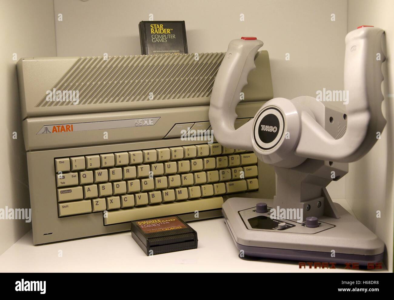 Atari 65XE at Video game console's Museum on August 17, 2016 in Karpacz ...