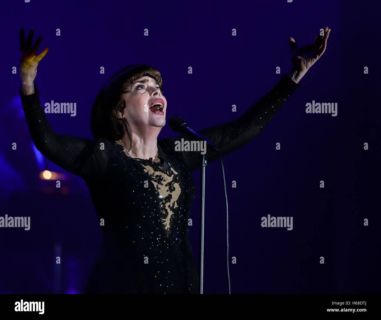 Mieille Mathieu performs during her tour on October 22, 2016 in Gdynia ...