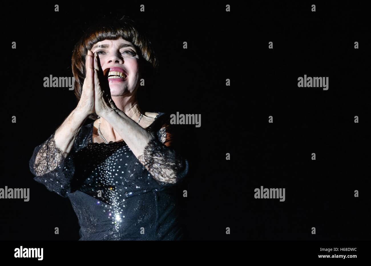 Mieille Mathieu performs during her tour on October 22, 2016 in Gdynia ...