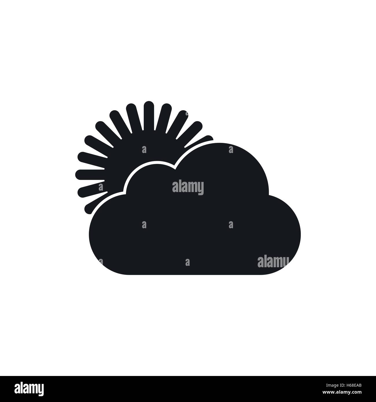 Sun and cloud icon, simple style Stock Vector Image & Art - Alamy