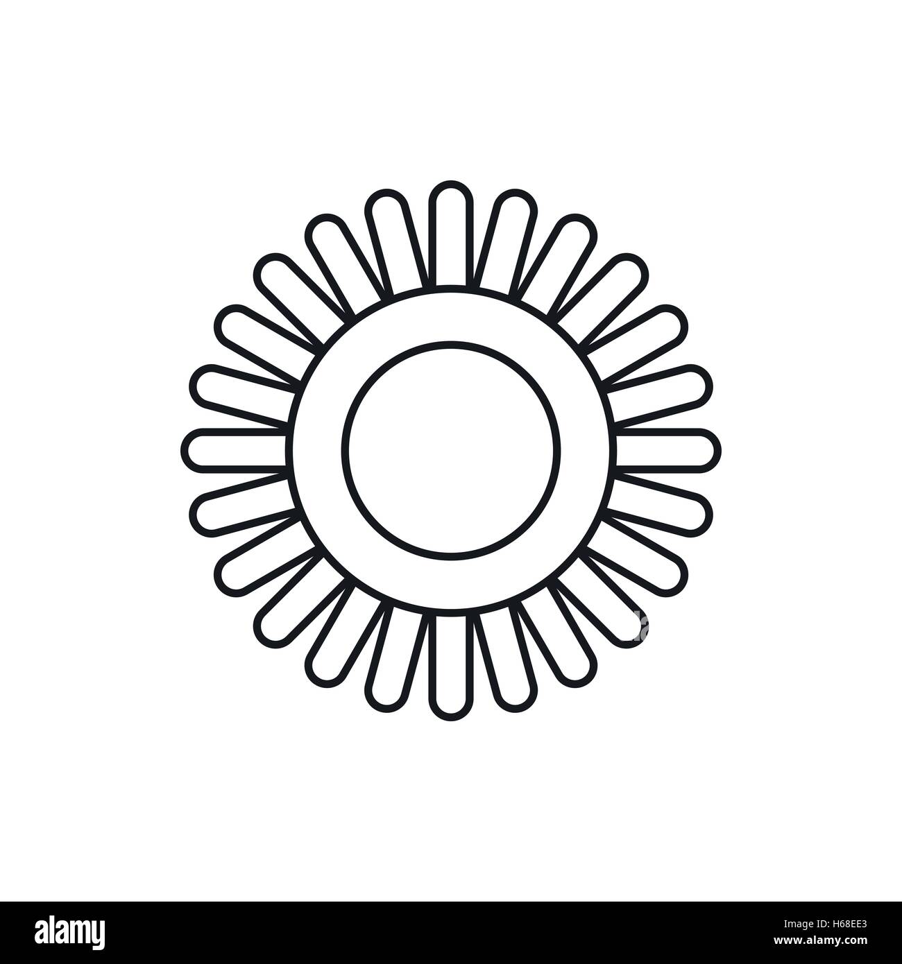 Sun icon, outline style Stock Vector Image & Art - Alamy