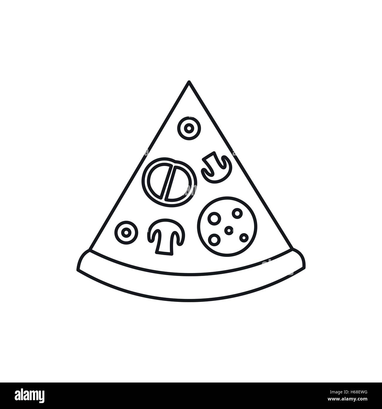 Slice of pizza, outline style Stock Vector Image & Art - Alamy