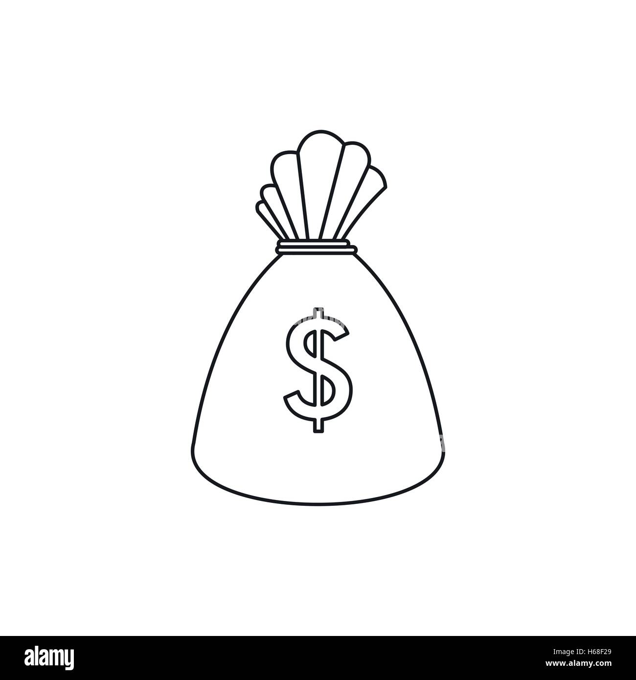 Money bag icon, outline style Stock Vector Image & Art - Alamy