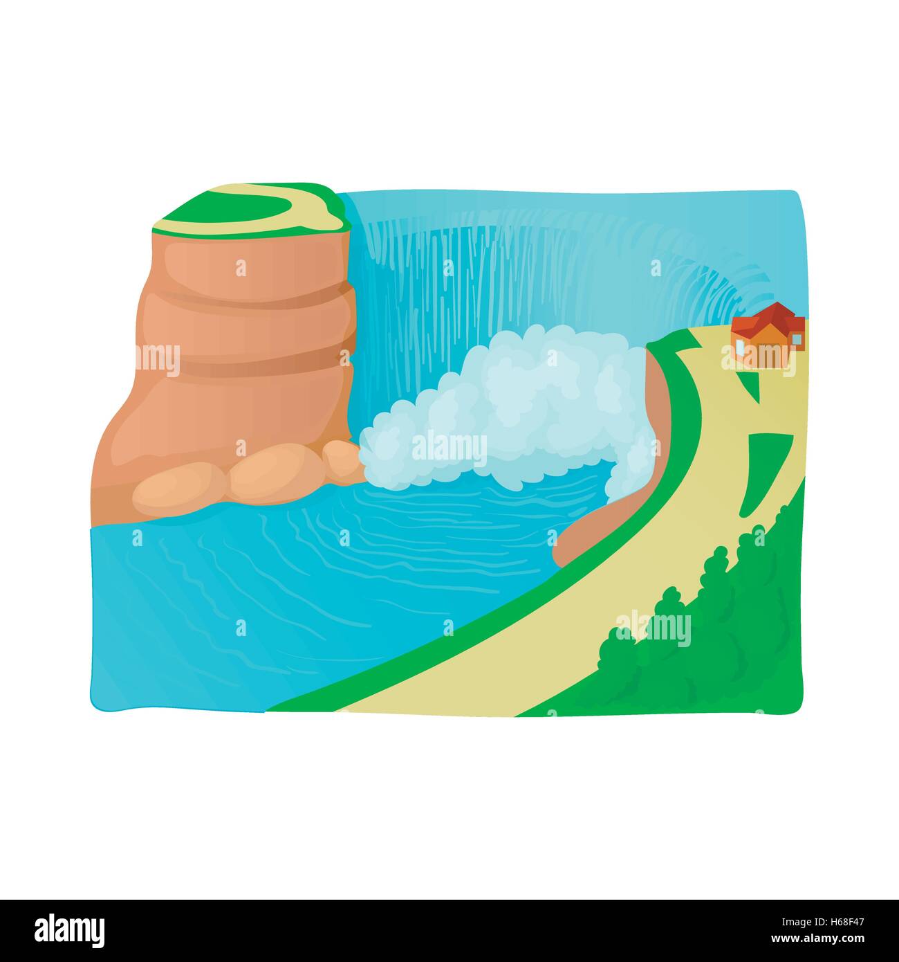 Beautiful scenic view waterfall Cut Out Stock Images & Pictures - Alamy