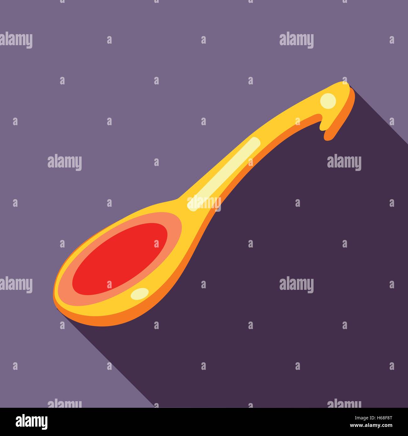 Wooden spoon icon in flat style Stock Vector Image & Art - Alamy