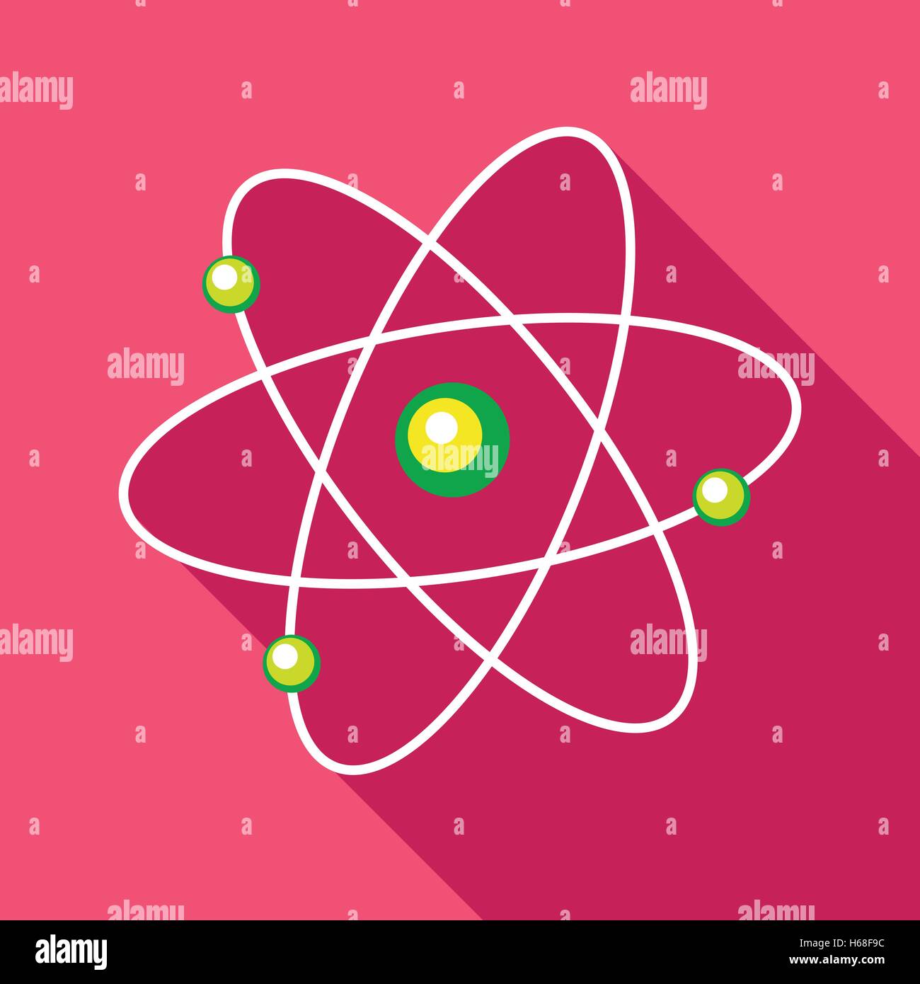 Atom with electrons icon in flat style Stock Vector Image & Art - Alamy