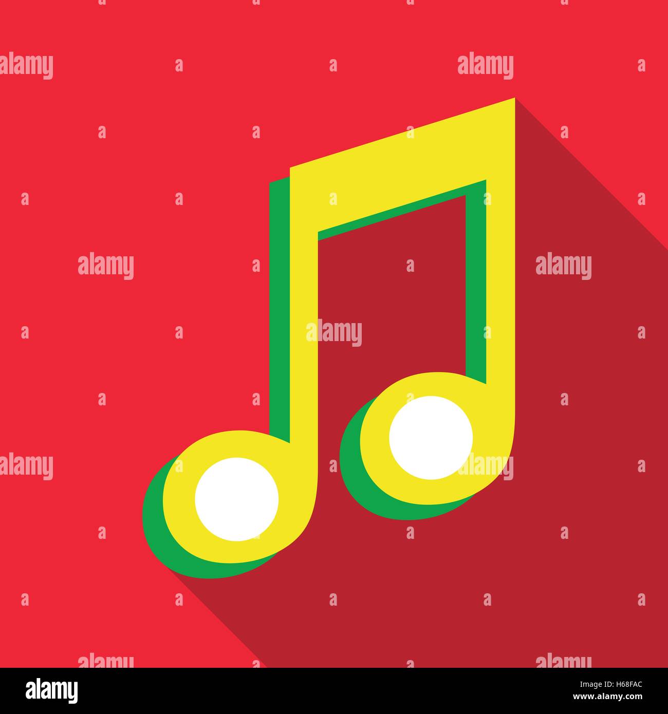 Two music notes icon in flat style Stock Vector Image & Art - Alamy