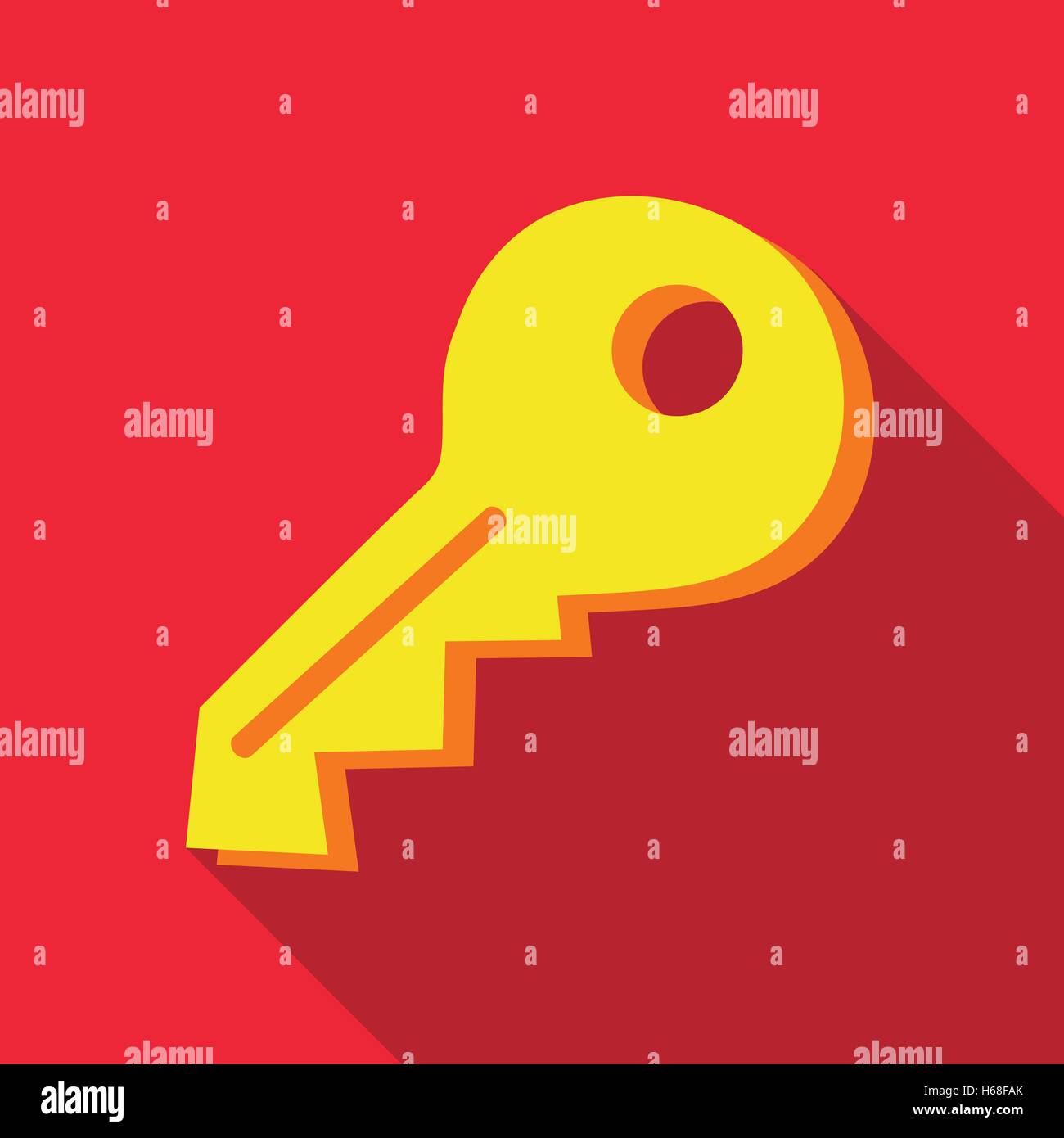 Yellow key icon in flat style Stock Vector Image & Art - Alamy