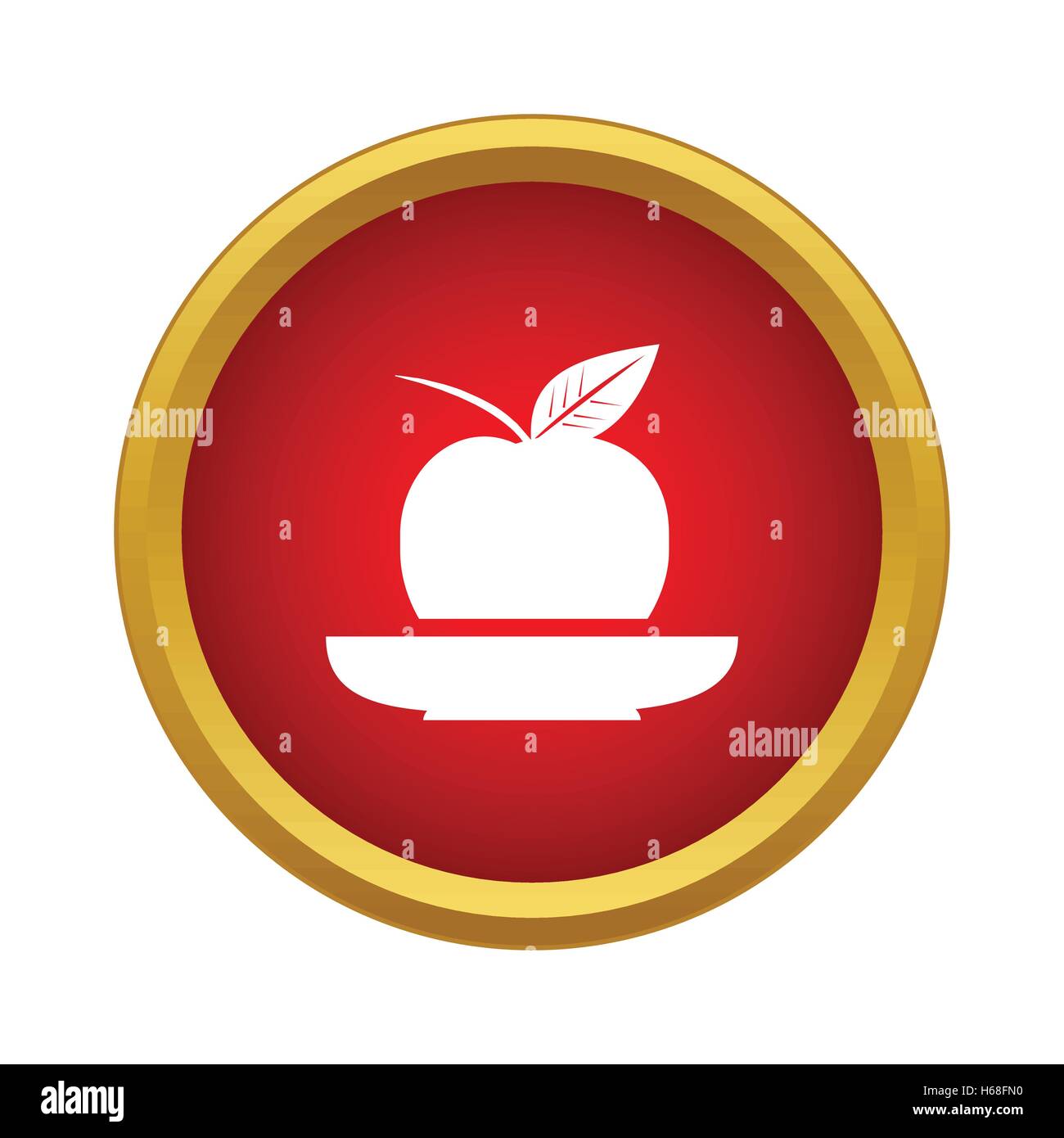 Apple in a plate icon in simple style Stock Vector Image & Art - Alamy