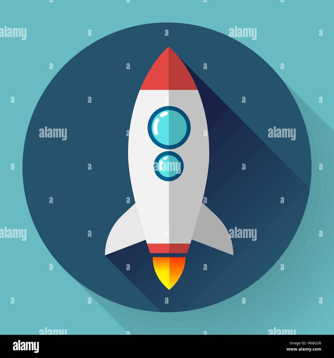 Flat rocket icon. Startup concept. Project development Stock Vector ...