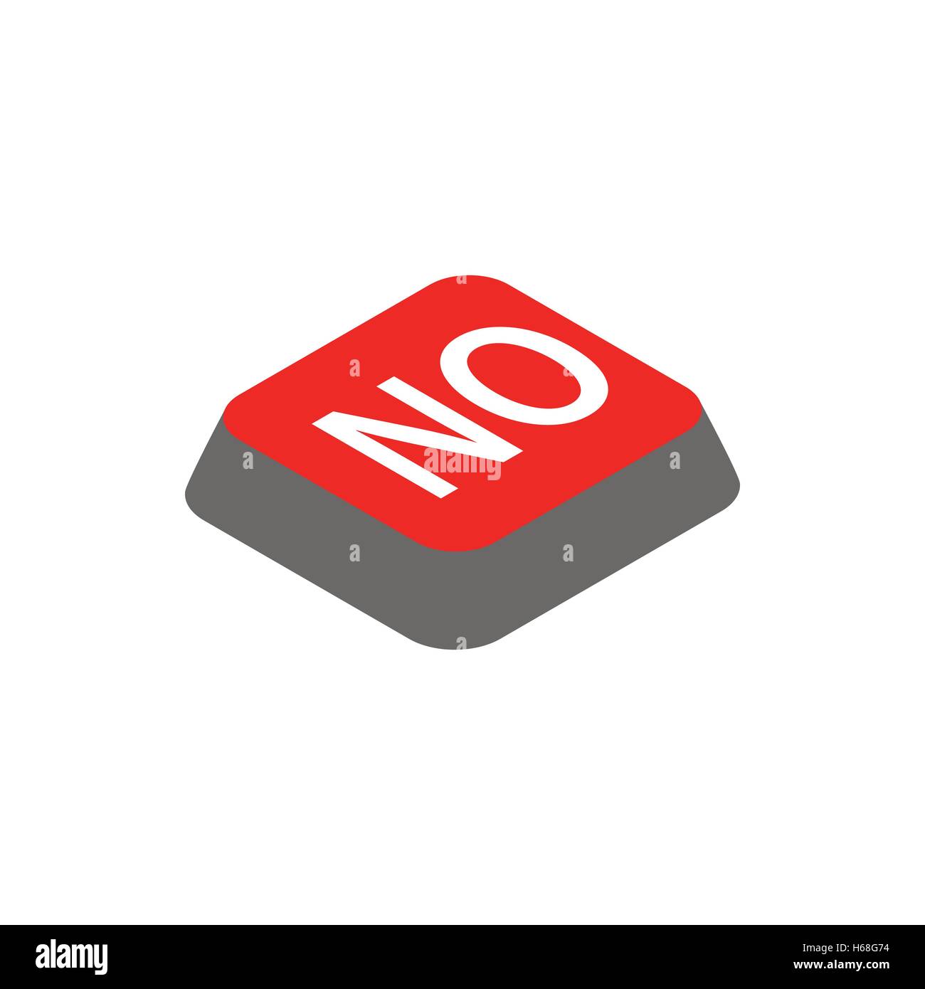 Click no button icon, isometric 3d style Stock Vector Image & Art - Alamy