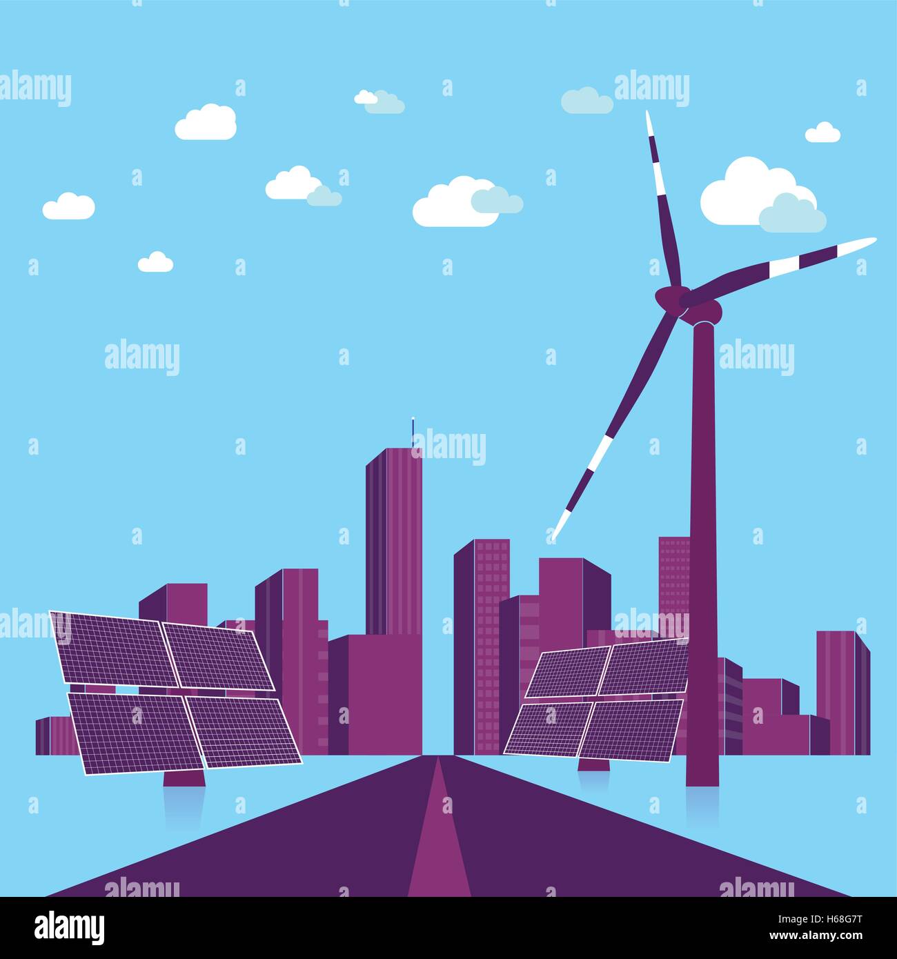 Windmill on blue background Stock Vector Images - Alamy