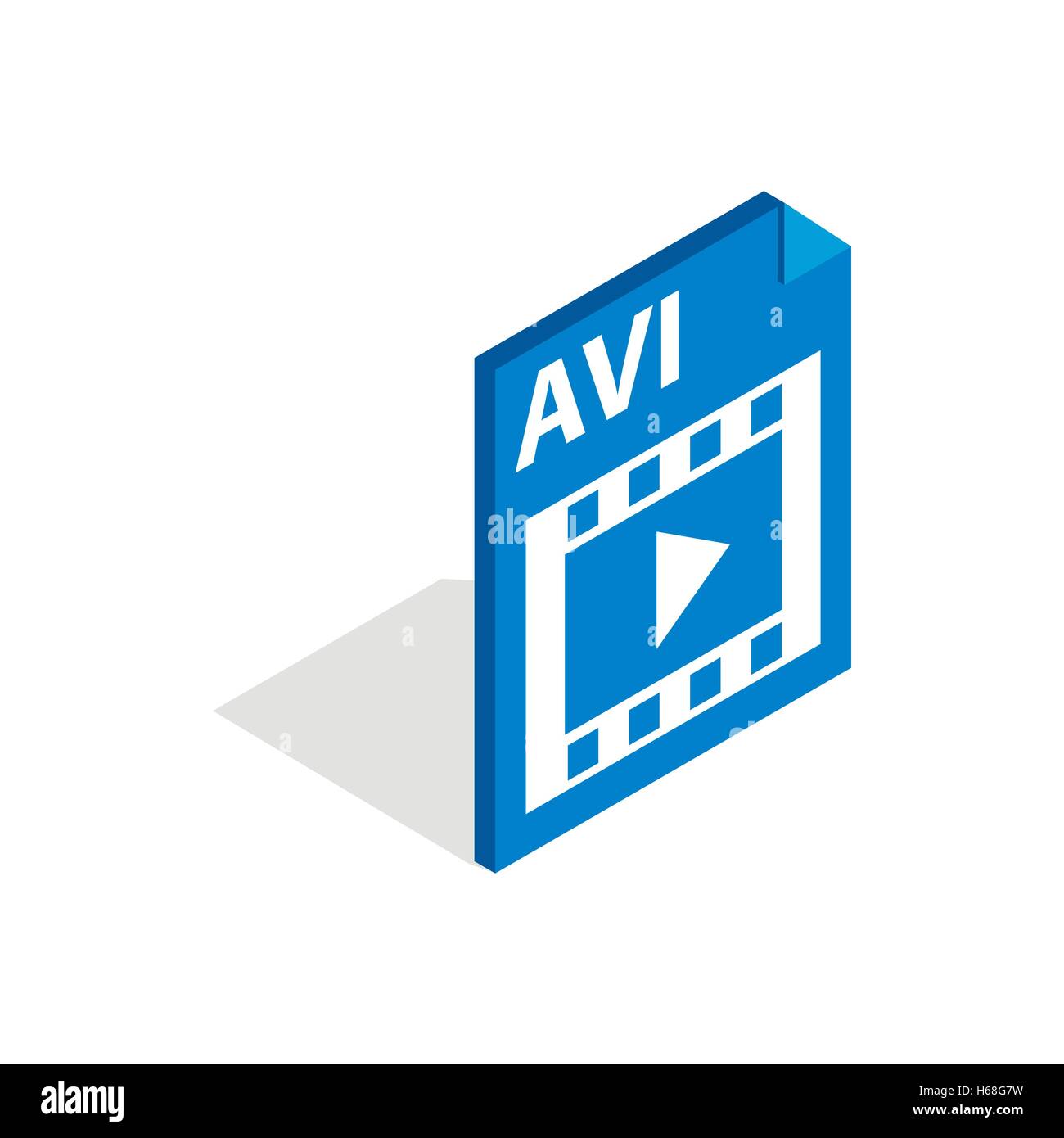 AVI file extension icon, isometric 3d style Stock Vector Image & Art ...