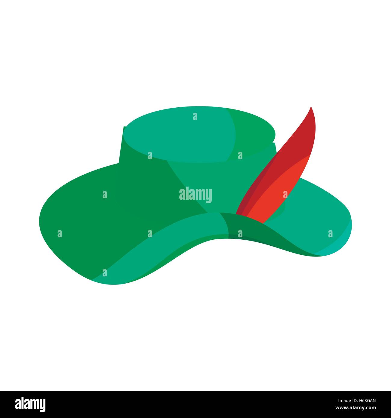 Green hat with feather icon, cartoon style Stock Vector Image & Art - Alamy