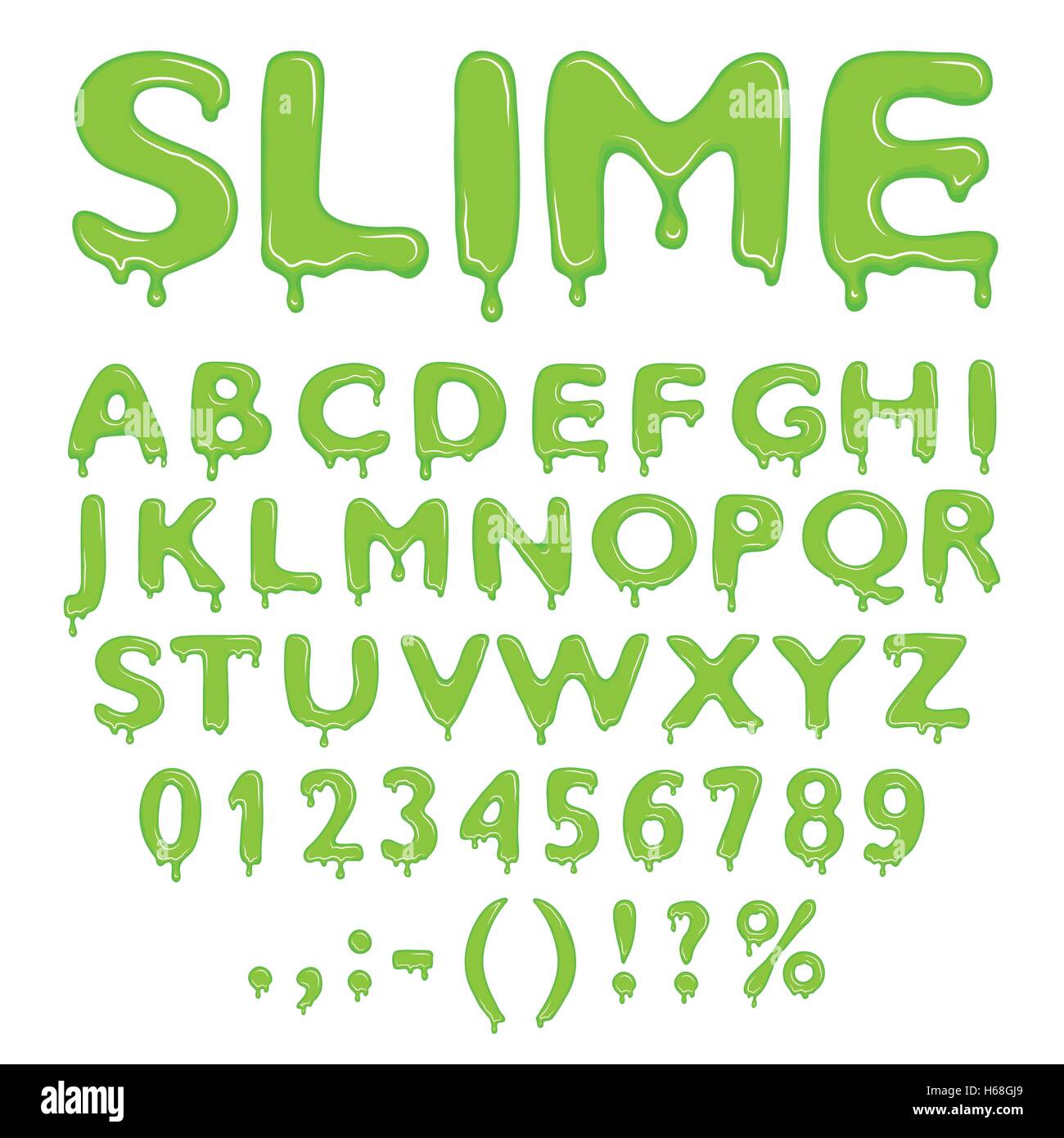 Slime alphabet numbers and symbols Stock Vector Image & Art - Alamy