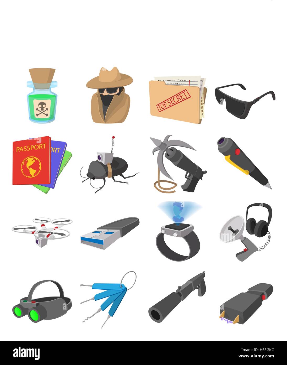 Spy cartoon icons Stock Vector Image & Art - Alamy