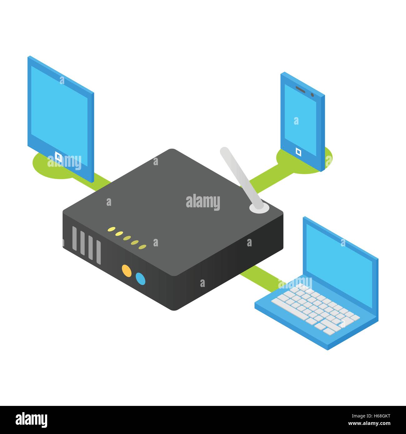 Wireless router isometric icon Stock Vector Image & Art - Alamy