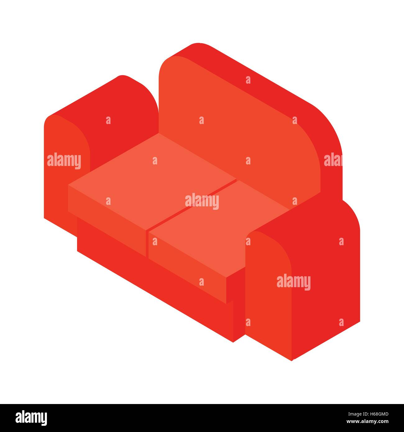 Red sofa isometric 3d icon Stock Vector Image & Art - Alamy
