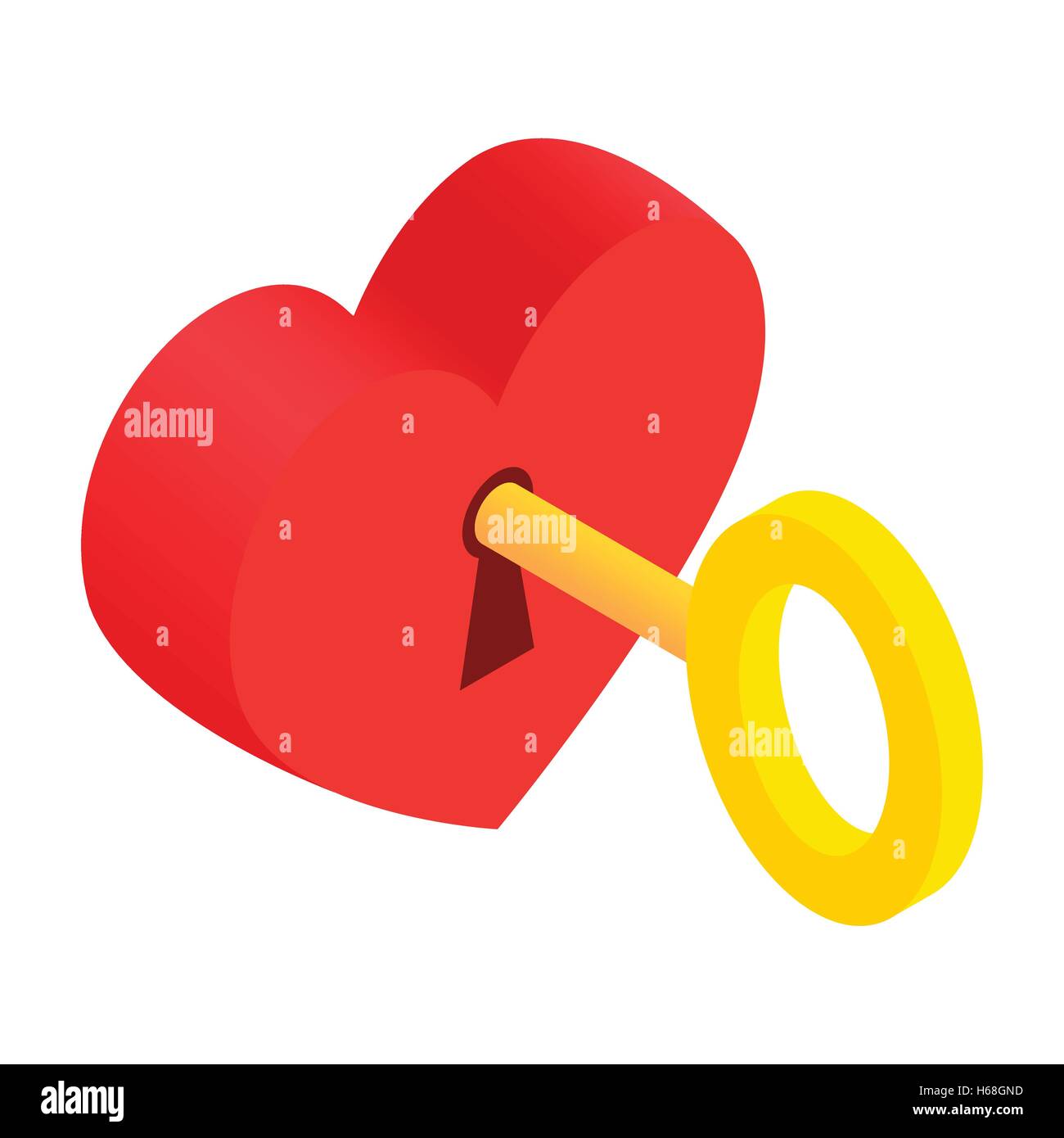 Heart-lock and key isometric 3d icon Stock Vector Image & Art - Alamy