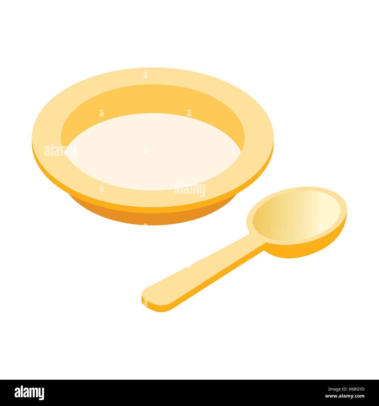 Cute baby spoon plate Stock Vector Images - Alamy