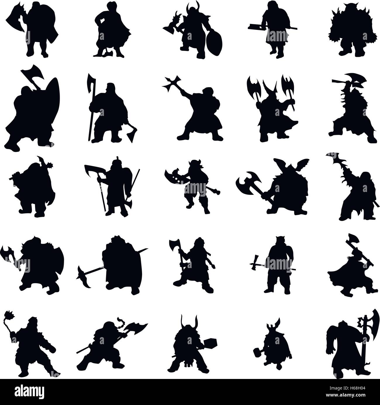 Dwarf warrior silhouette hi-res stock photography and images - Alamy