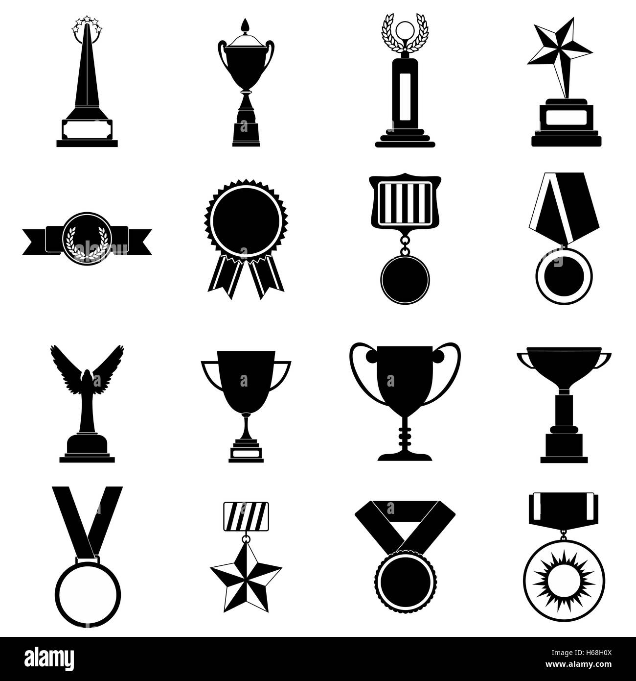 Trophy and awards simple icons set Stock Vector Image & Art - Alamy