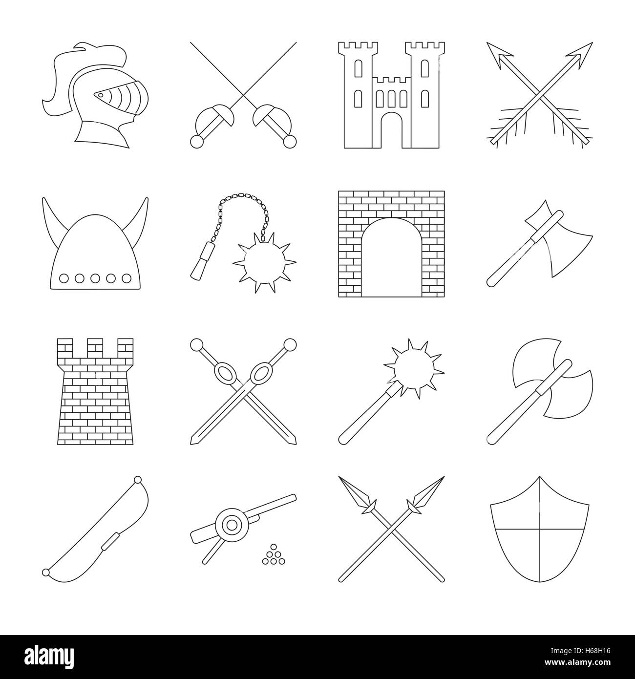 Middle ages fortress Stock Vector Images - Alamy