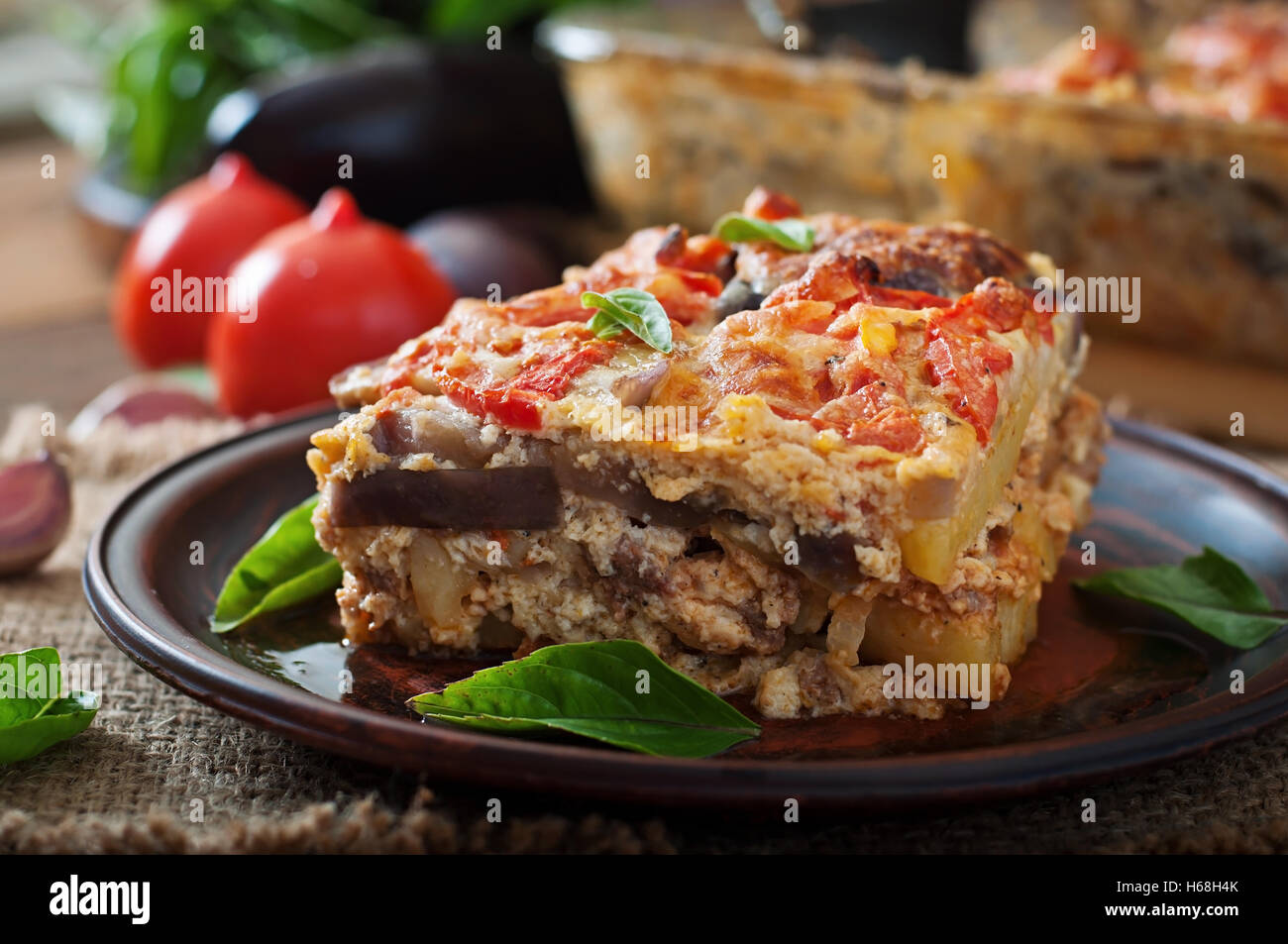 Moussaka - a traditional Greek dish Stock Photo - Alamy