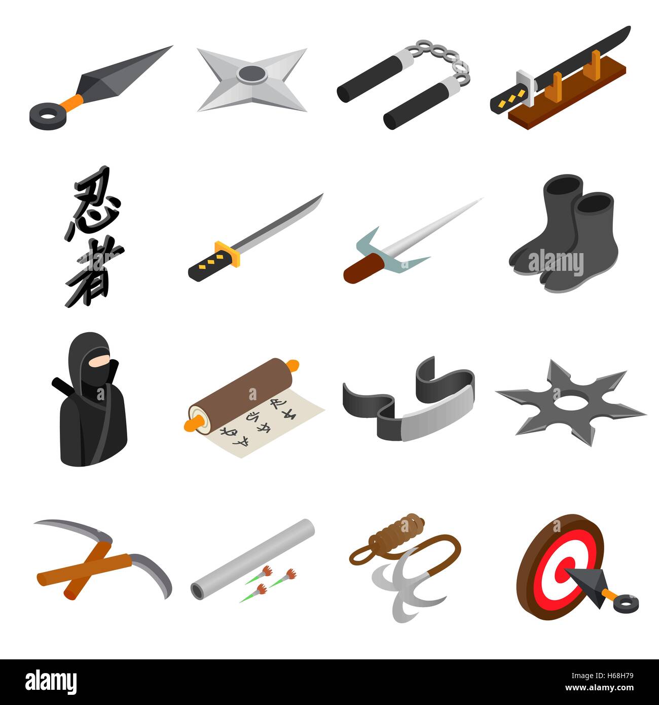 Ninja scroll vector icon cartoon hi-res stock photography and images ...