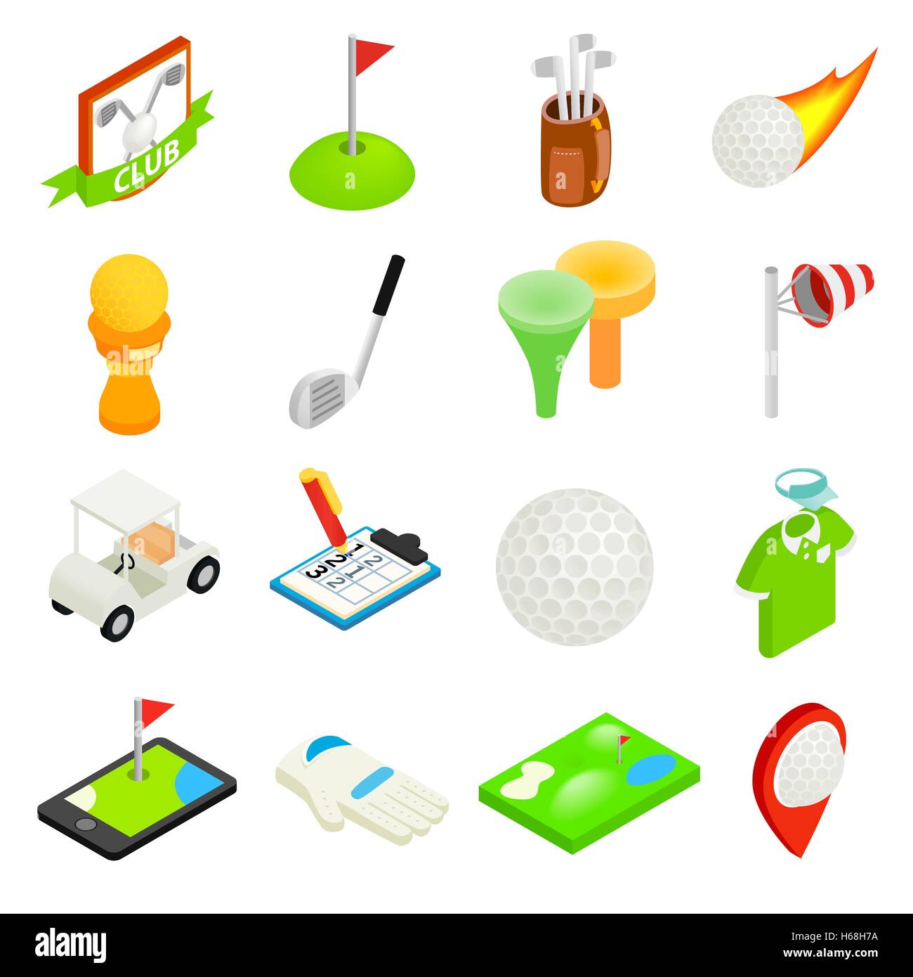 Golf isometric 3d icon set Stock Vector Image & Art - Alamy
