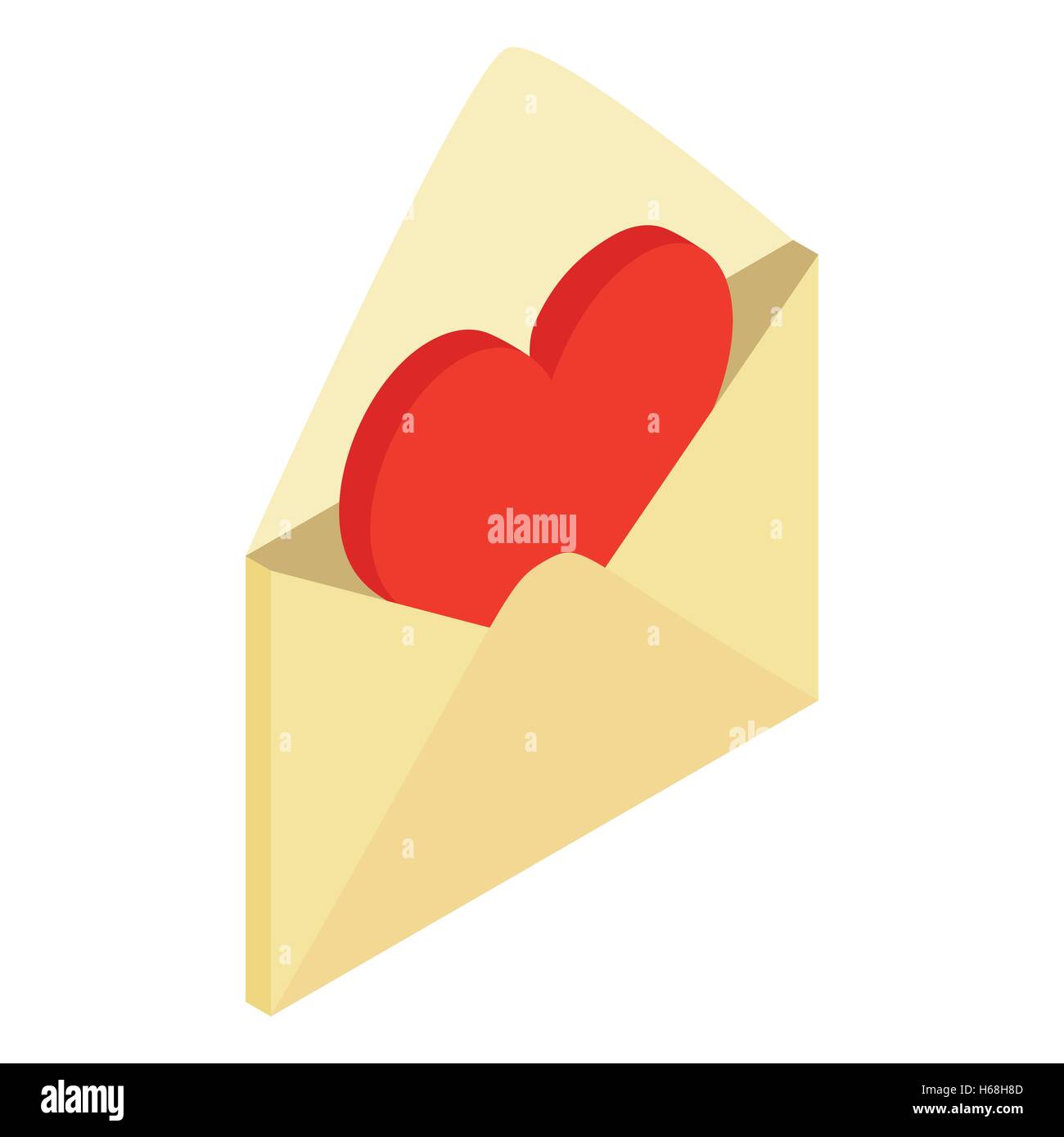 Envelope with valentine heart isometric 3d icon Stock Vector Image ...