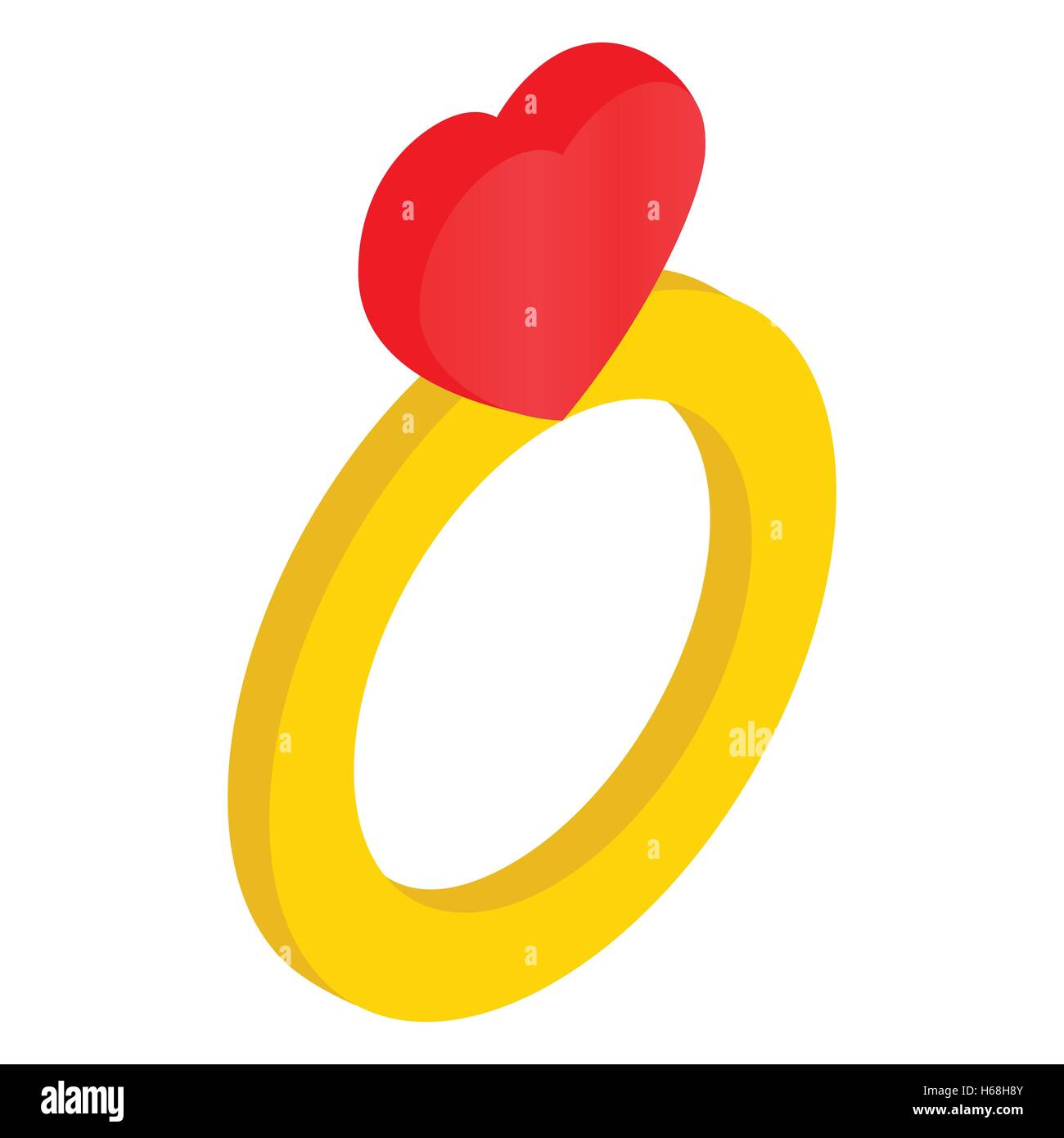 Red heart isometric icon Cut Out Stock Images & Pictures - Alamy