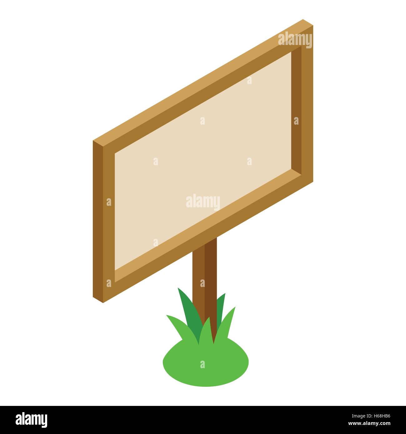 Signboard in the grass 3D isometric icon Stock Vector Image & Art - Alamy
