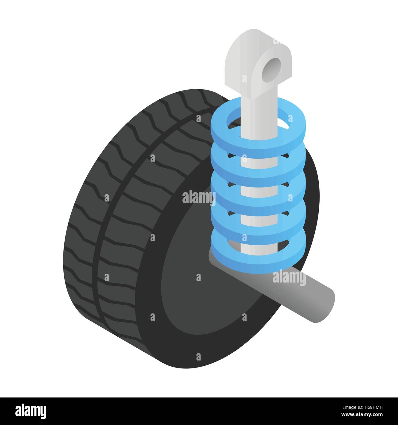 Wheel tire and shock absorber isometric 3d icon Stock Vector Image ...