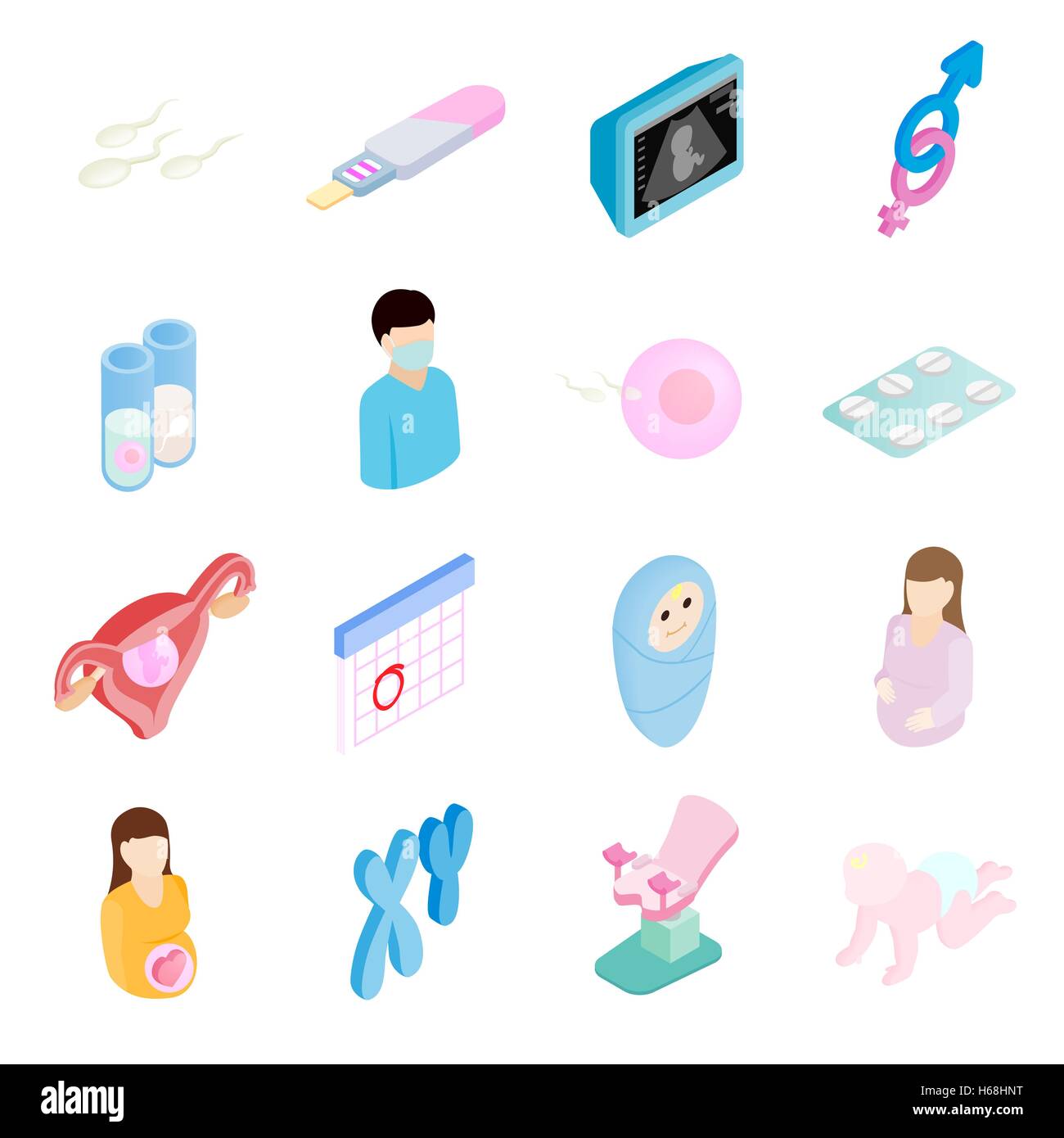 Pregnancy isometric 3d icons set Stock Vector Image & Art - Alamy