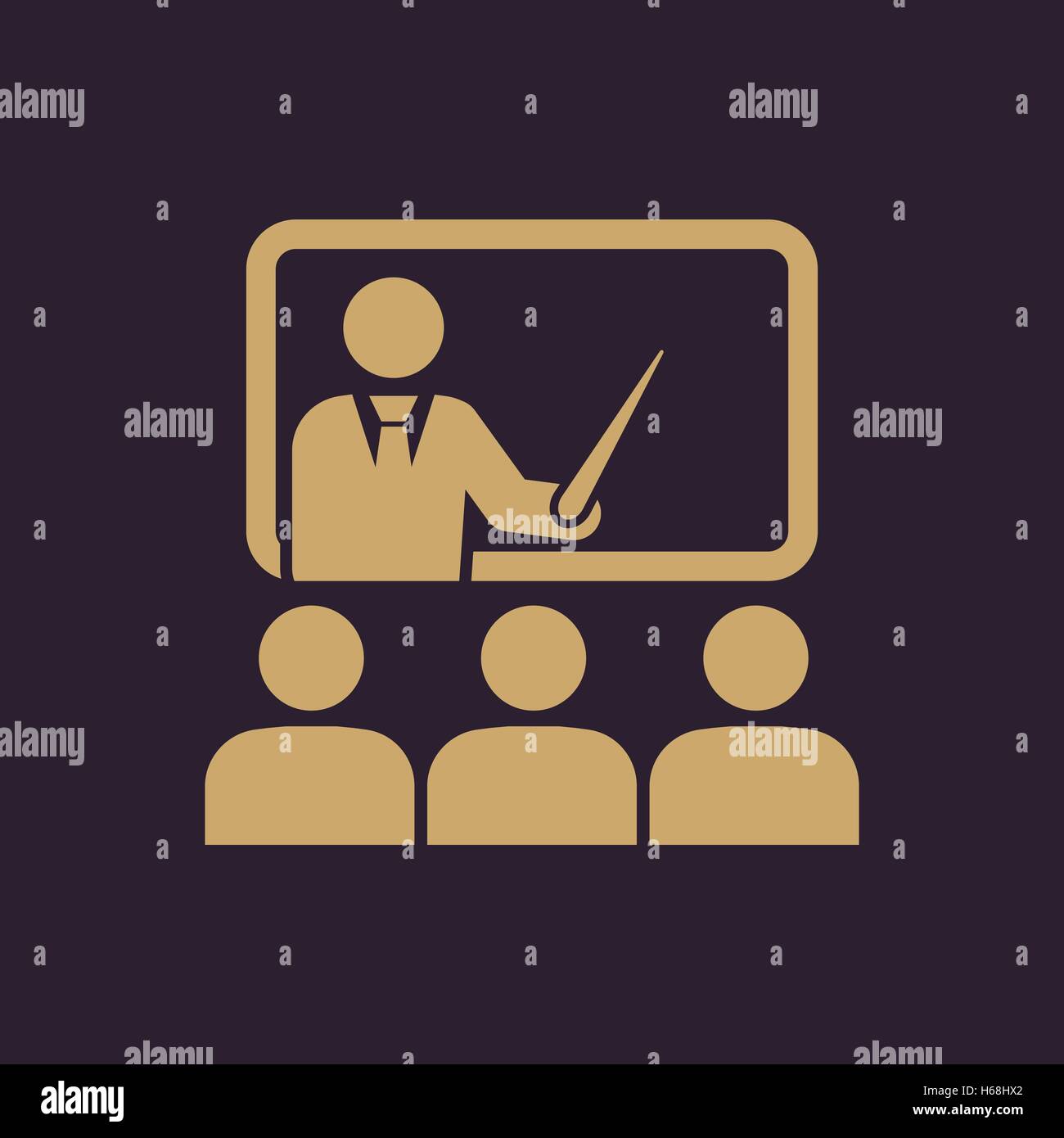 The training icon. Teacher and learner, classroom, presentation ...