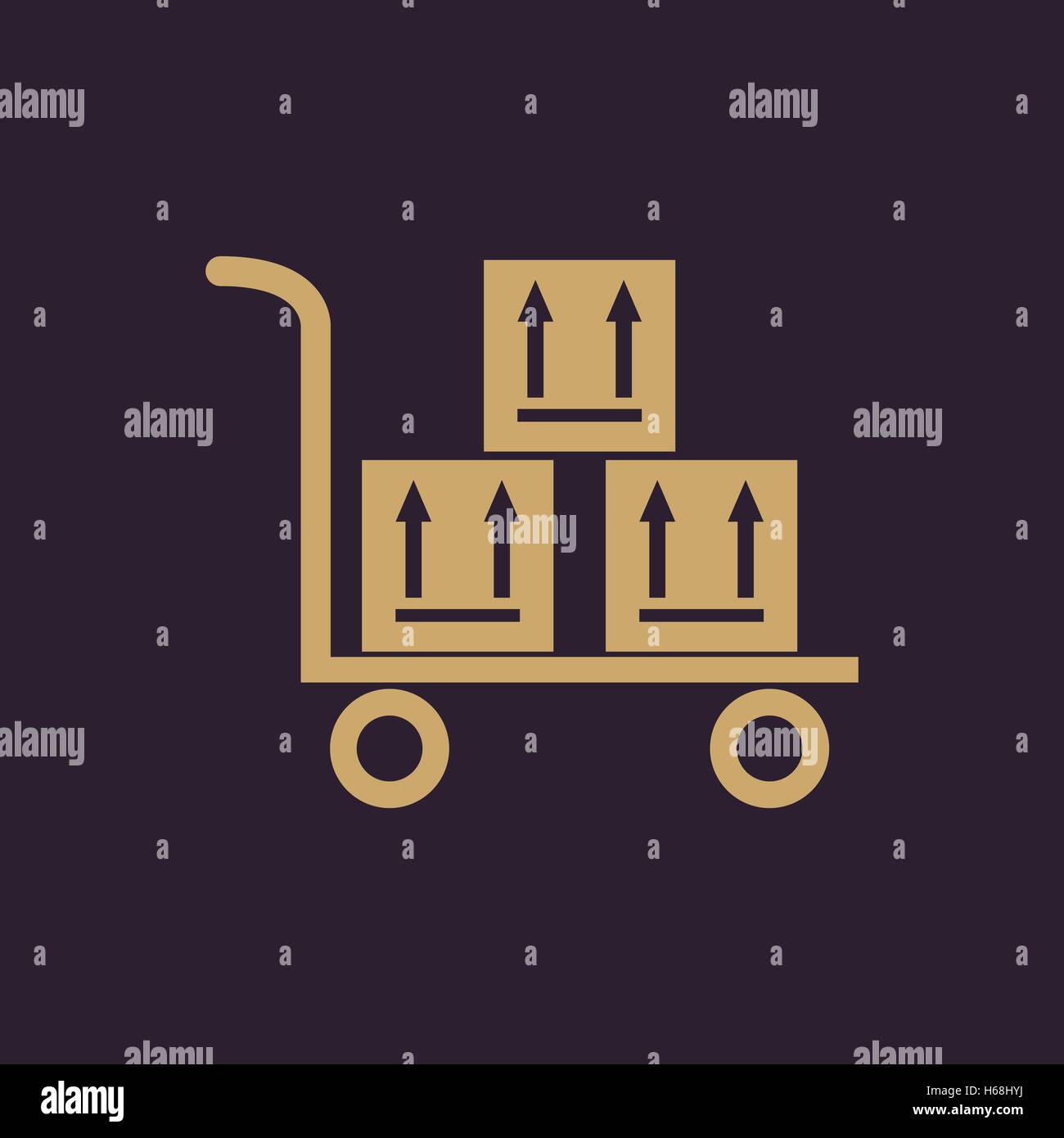 The warehouse trolley with boxes icon. Delivery and logistic, shipping ...