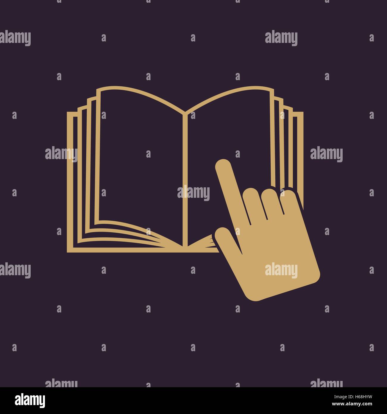 The open book icon. Manual and tutorial, instruction symbol. Flat Stock ...