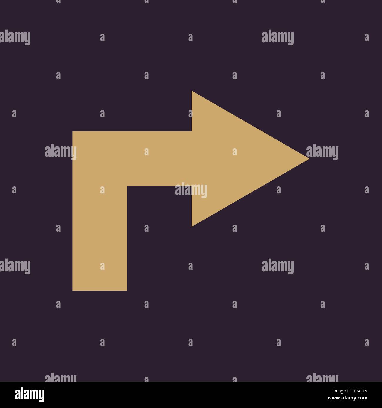 The right icon. Direction and arrow, navigation symbol. Flat Stock ...