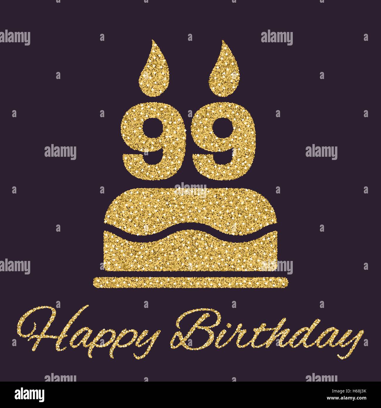 The birthday cake with candles in the form of number 99 icon. Birthday ...