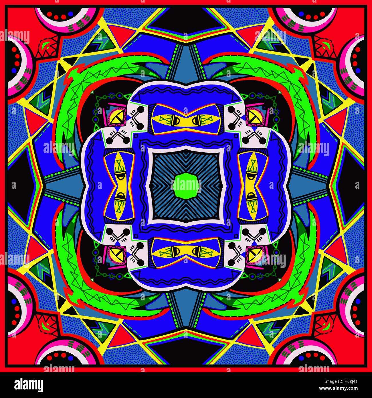 original square composition with abstract painting Stock Vector Image ...