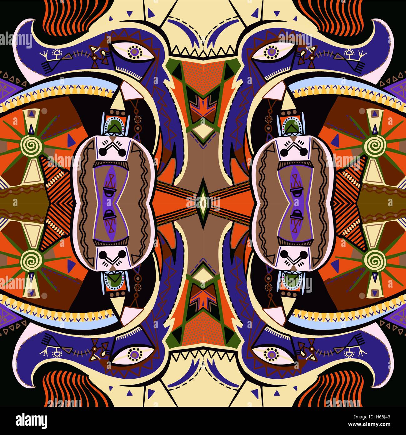 original square composition with abstract painting Stock Vector Image ...