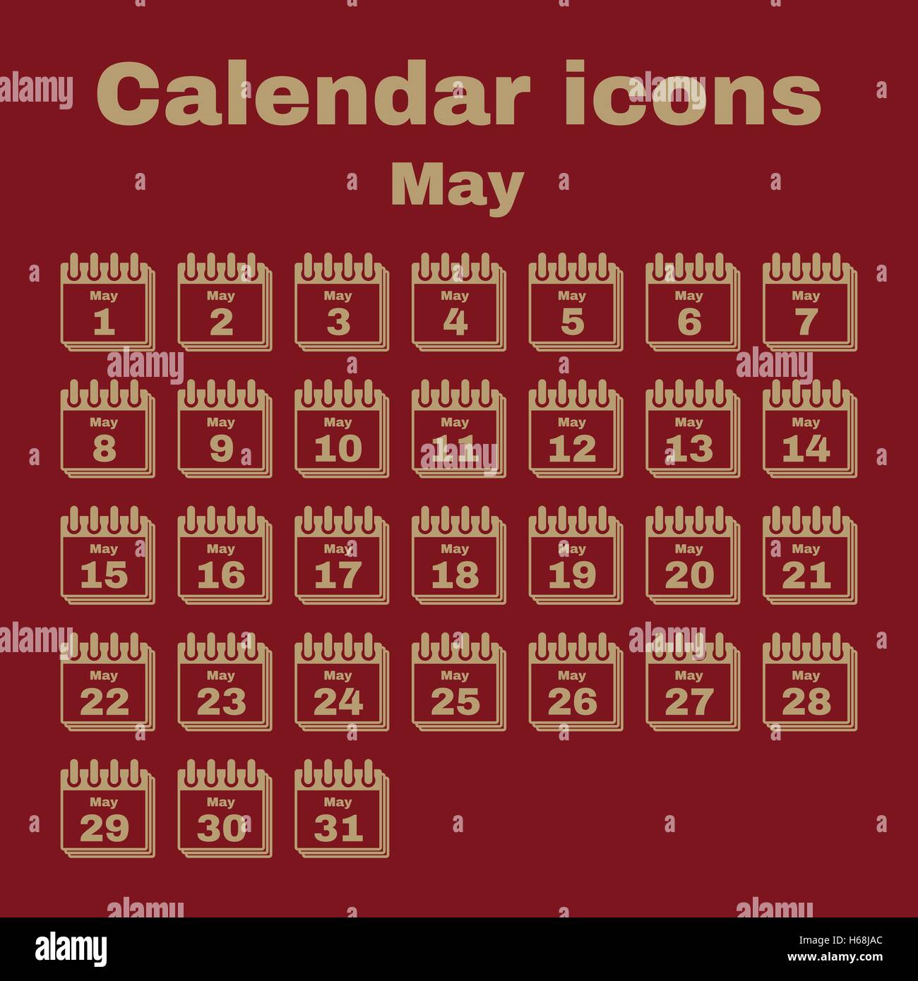 The calendar icon. May symbol. Flat Stock Vector Image & Art - Alamy