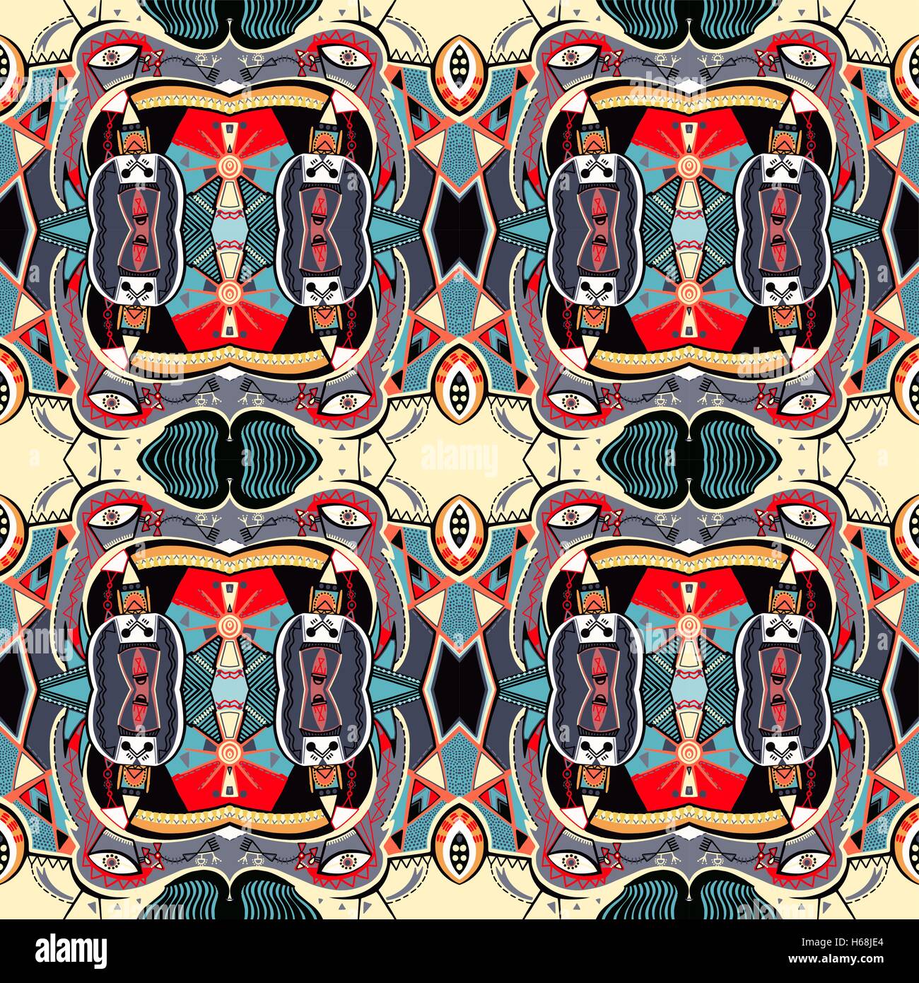 original seamless square composition with abstract painting Stock ...