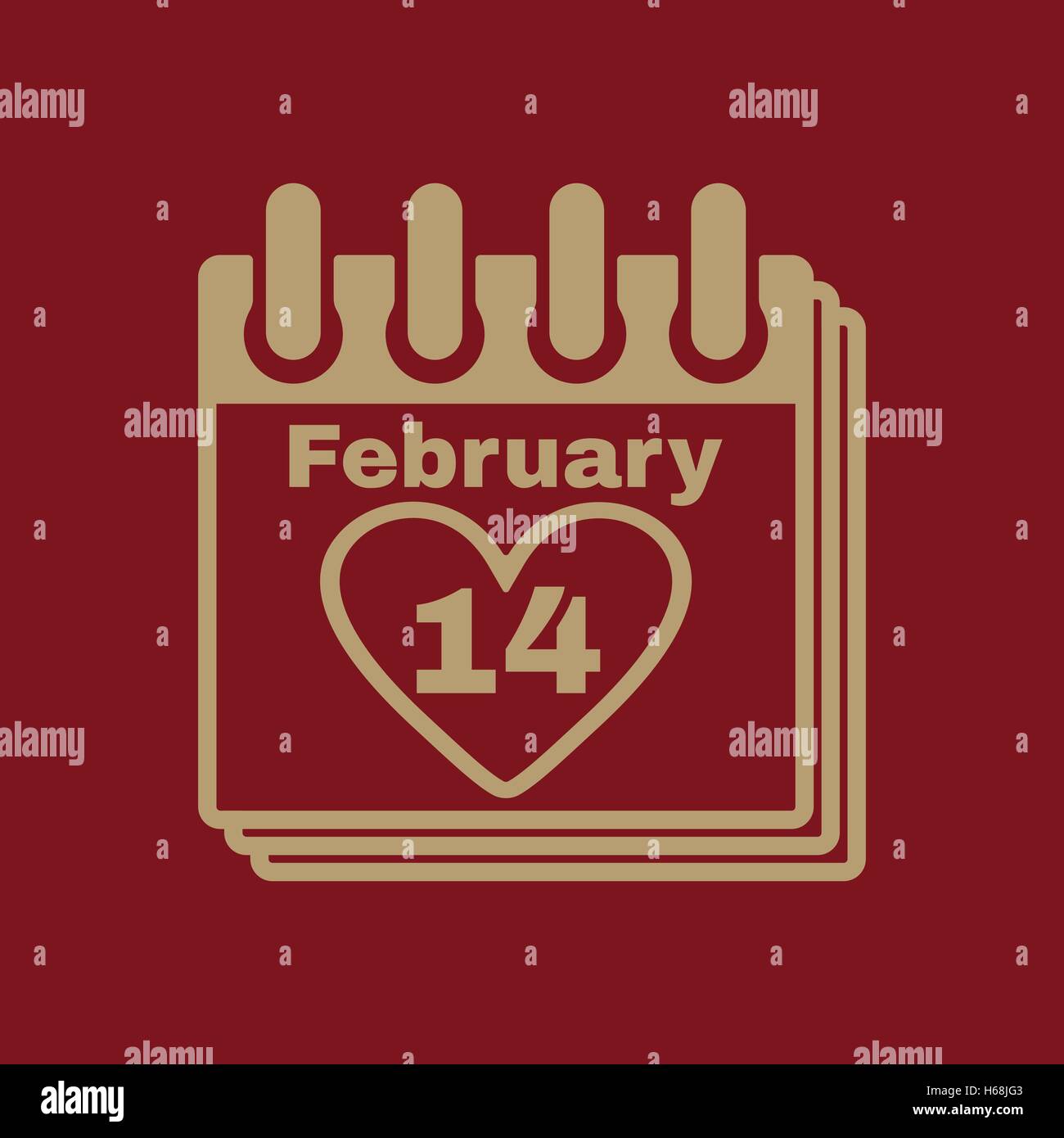 The calendar icon. Valentines day symbol Stock Vector Image & Art - Alamy